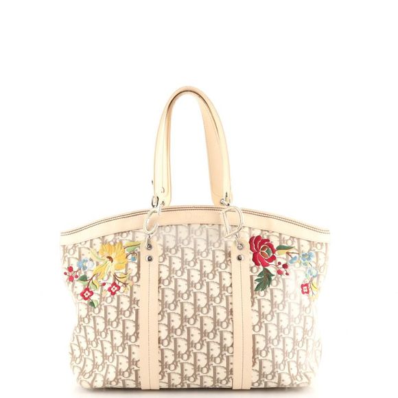 Dior | Bags | Christian Dior Vintage Tote Embroidered Diorissimo Canvas ...
